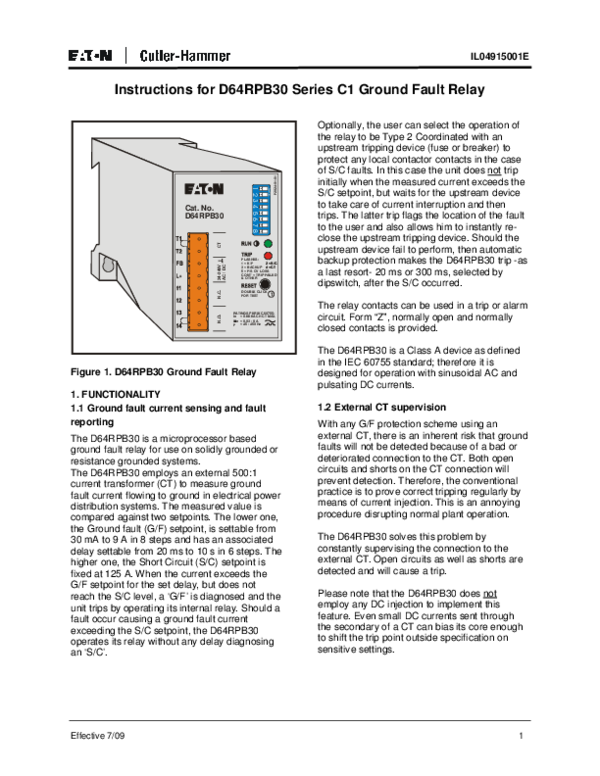 (PDF) Ground Fault Relay