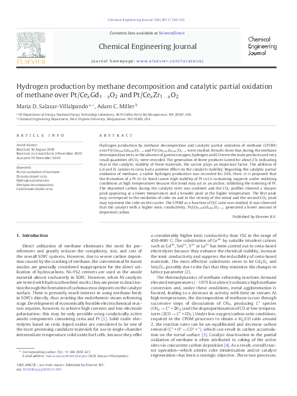 (PDF) Hydrogen production by methane decomposition and catalytic ...