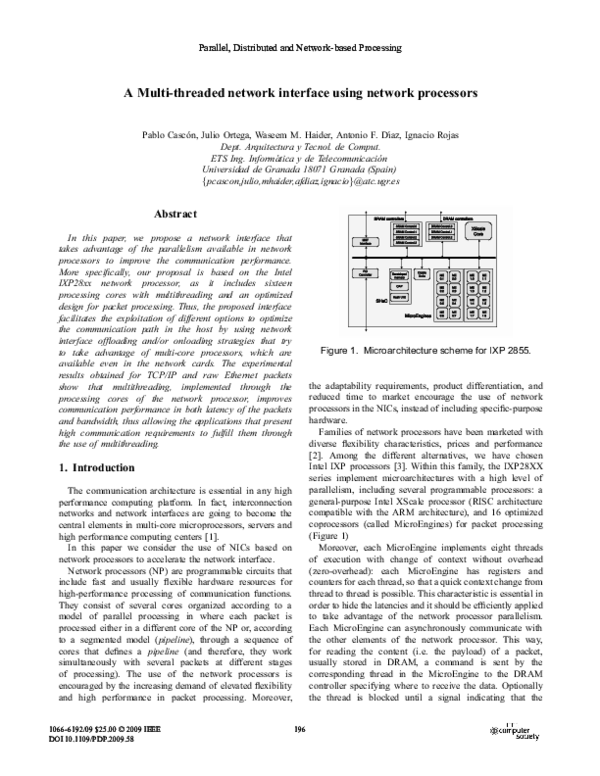 Pdf A Multi Threaded Network Interface Using Network Processors