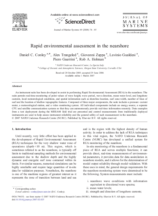 (PDF) Rapid environmental assessment in the nearshore
