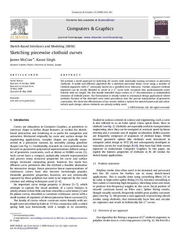 (PDF) Sketching piecewise clothoid curves