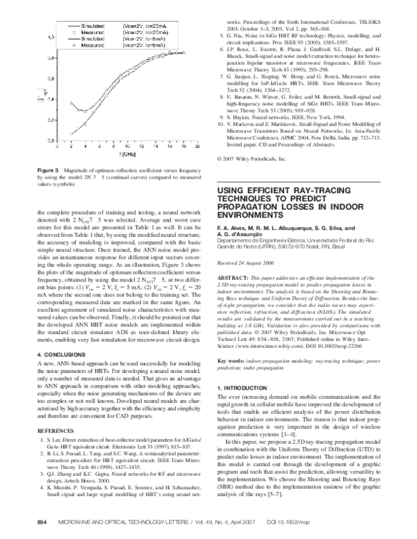 Pdf Using Efficient Ray Tracing Techniques To Predict Propagation