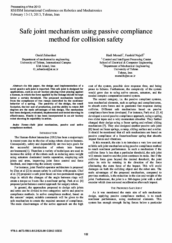 (PDF) Safe joint mechanism using passive compliance method for ...
