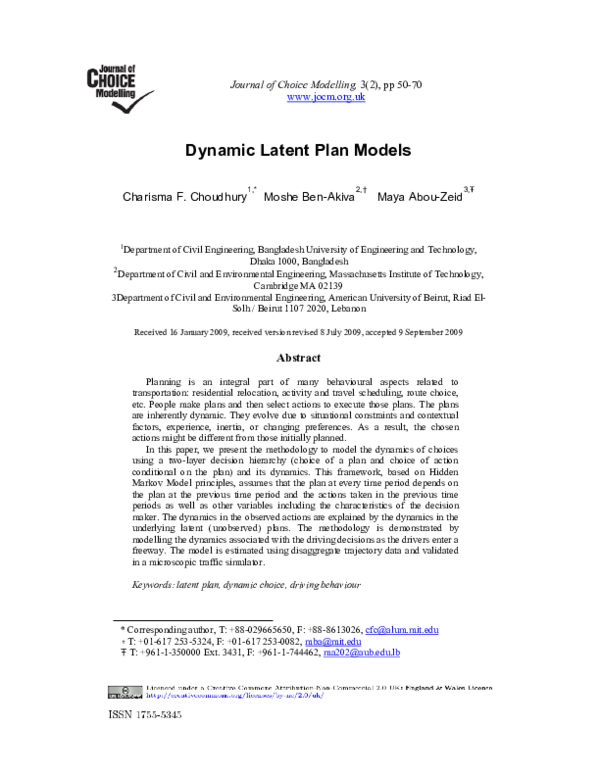 (PDF) Dynamic Latent Plan Models