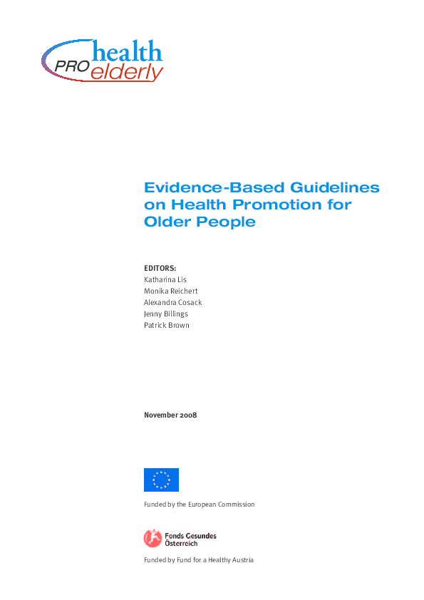 (PDF) Evidence-based guidelines on health promotion for older people
