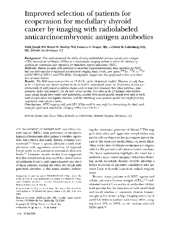 (PDF) Improved selection of patients for reoperation after primary ...