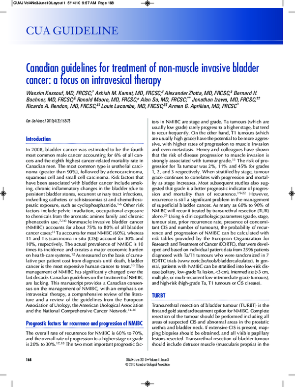 (PDF) Canadian guidelines for treatment of non-muscle invasive bladder ...