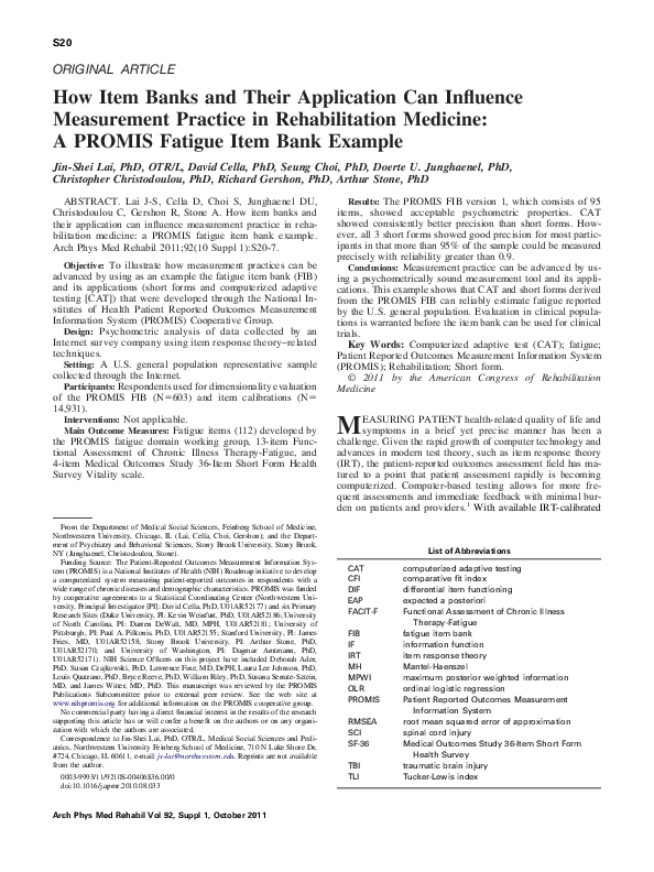 (PDF) How Item Banks and Their Application Can Influence Measurement ...