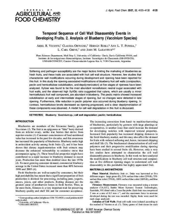 (PDF) Temporal Sequence of Cell Wall Disassembly Events in Developing ...