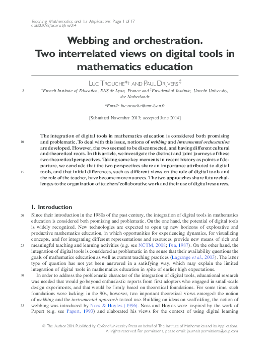 (PDF) Webbing and orchestration. Two interrelated views on digital ...