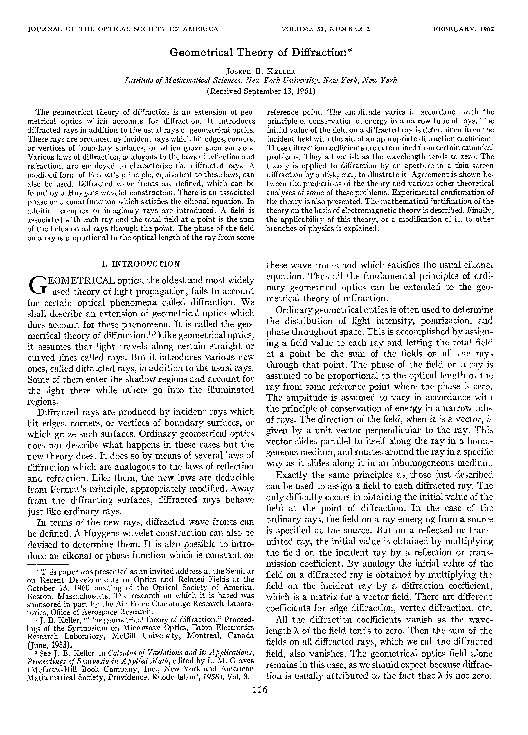 (PDF) Geometrical Theory of Diffraction
