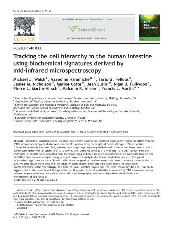 (PDF) Tracking the cell hierarchy in the human intestine using ...
