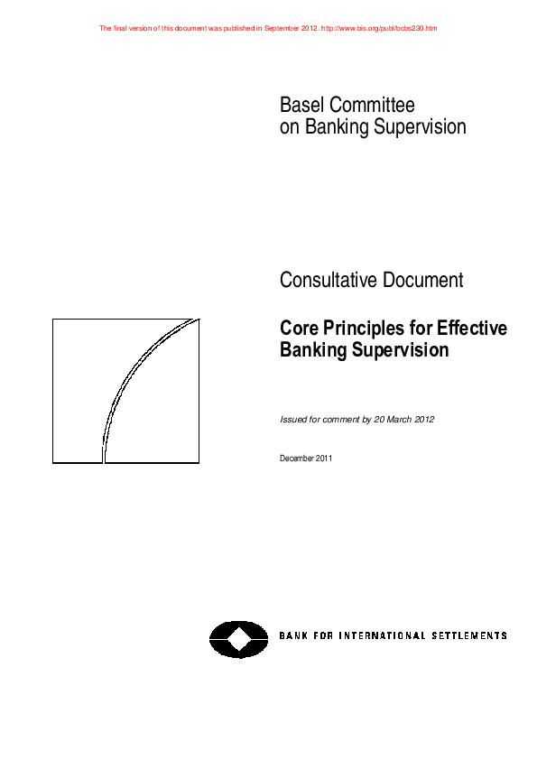 (PDF) Basel Committee on Banking Supervision Consultative Document Core ...