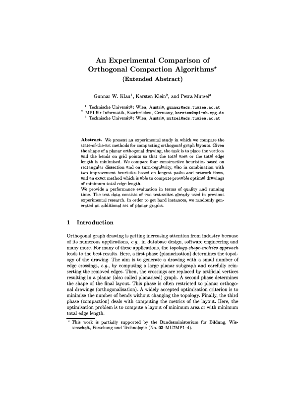 (PDF) An Experimental Comparison of Orthogonal Compaction Algorithms