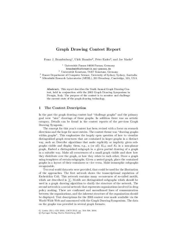 (PDF) Graph-Drawing Contest Report