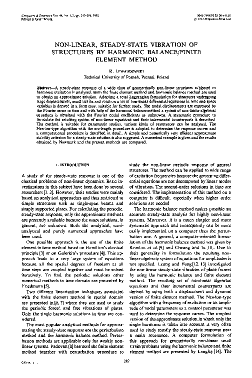 Pdf Non Linear Steady State Analysis Of Multispan Beams By The Finite Element Method
