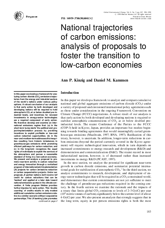 (PDF) National trajectories of carbon emissions: analysis of proposals ...