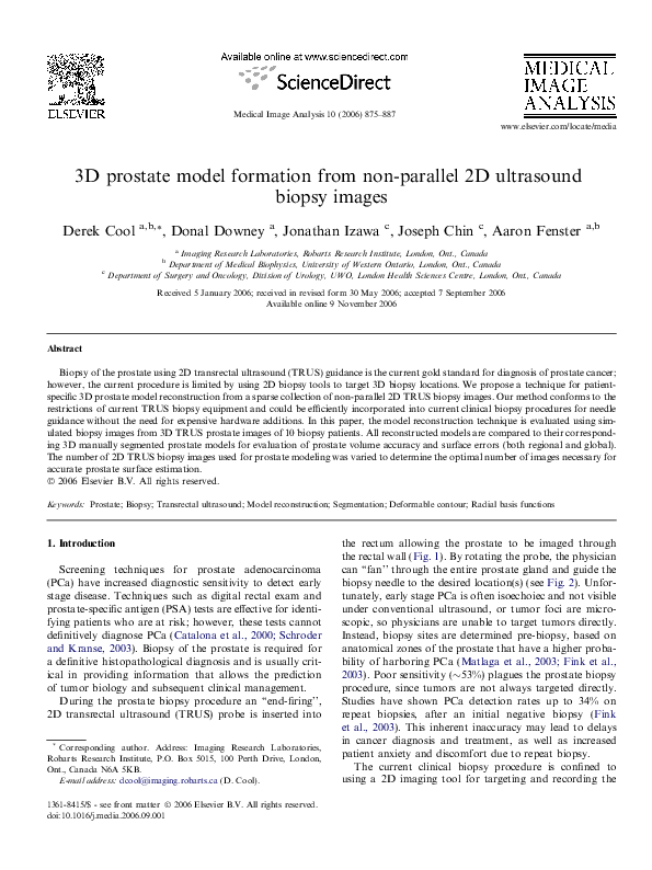 (PDF) 3D prostate model formation from non-parallel 2D ultrasound ...