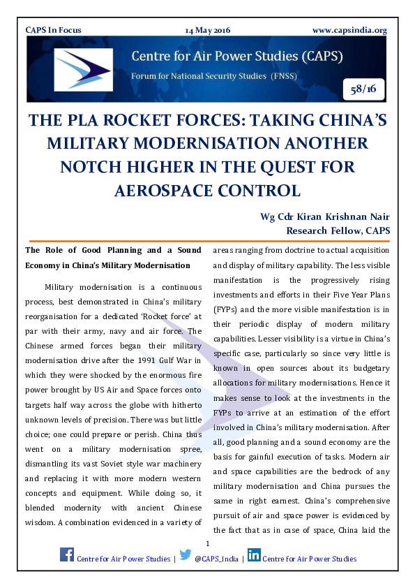 (PDF) THE PLA ROCKET FORCES: TAKING CHINA'S MILITARY MODERNISATION ...