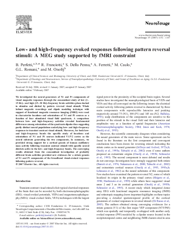 (PDF) Low- and high-frequency evoked responses following pattern ...