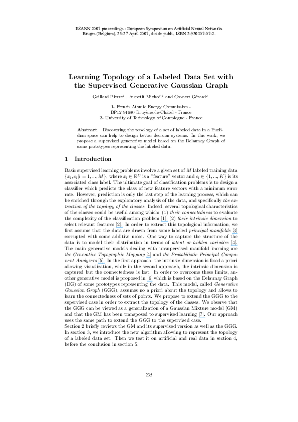 (PDF) Learning topology of a labeled data set with the supervised generative Gaussian graph ...