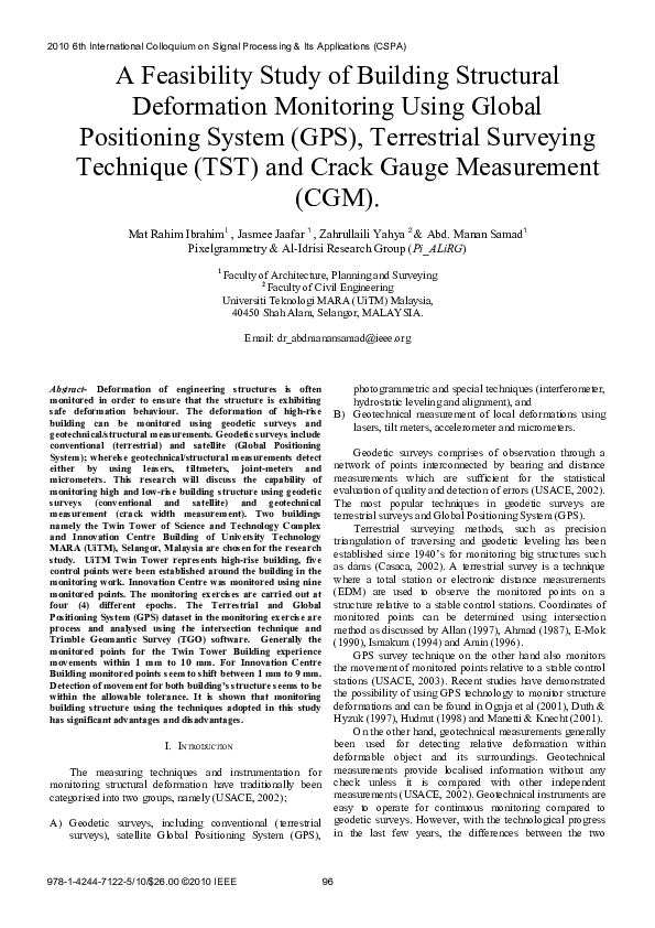 (PDF) A feasibility study of building structural deformation monitoring using Global Positioning ...