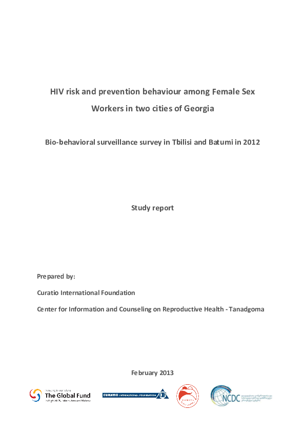 Pdf Hiv Risk And Prevention Behaviour Among Female Sex Workers In Two