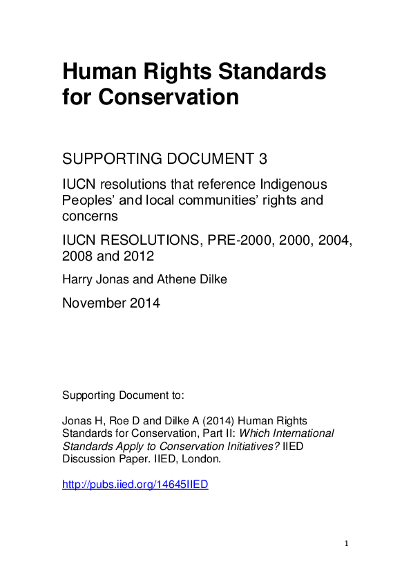 (PDF) Human Rights Standards for Conservation