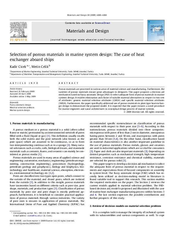 (PDF) Selection of porous materials in marine system design: The case ...