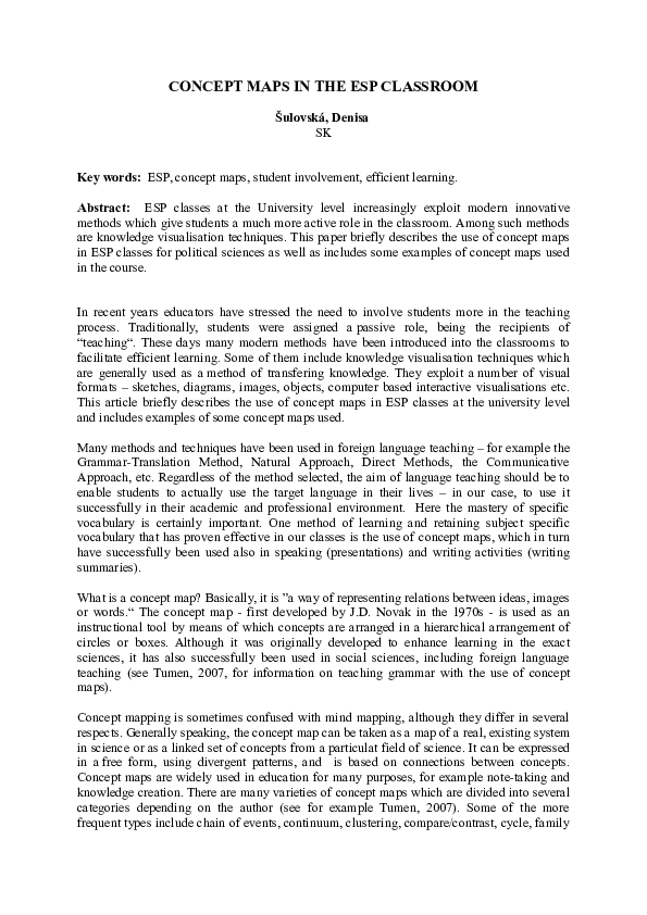 (DOC) CONCEPT MAPS IN THE ESP CLASSROOM