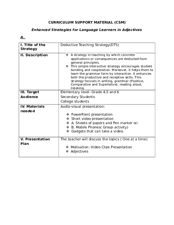 (DOC) curriculum development