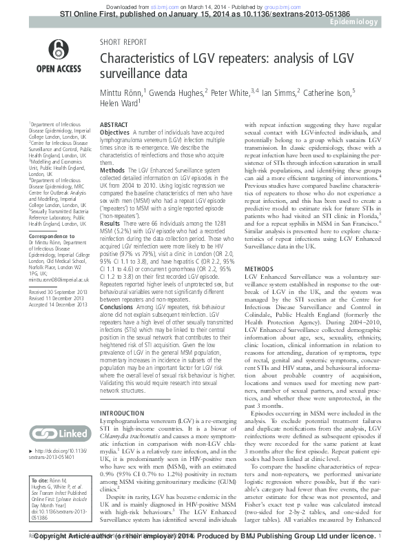 (PDF) Characteristics of LGV repeaters: analysis of LGV surveillance data