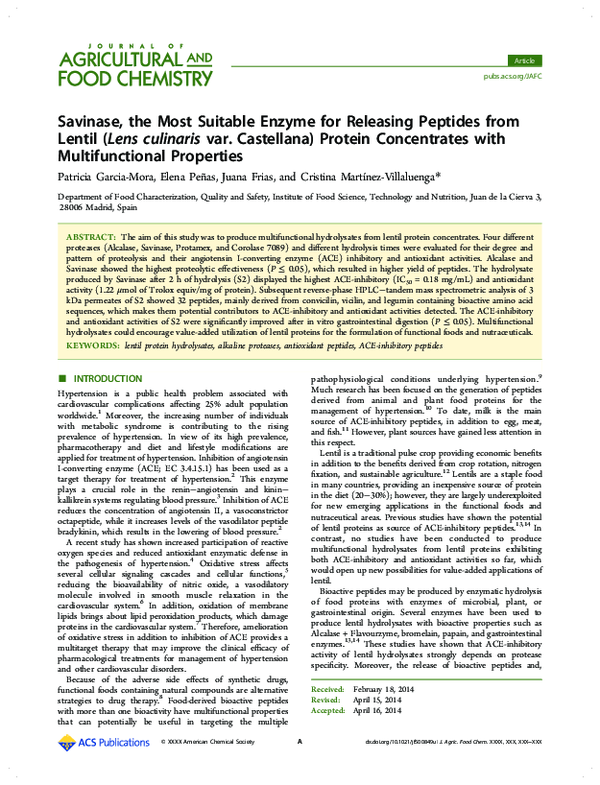 (PDF) Savinase, the Most Suitable Enzyme for Releasing Peptides from ...
