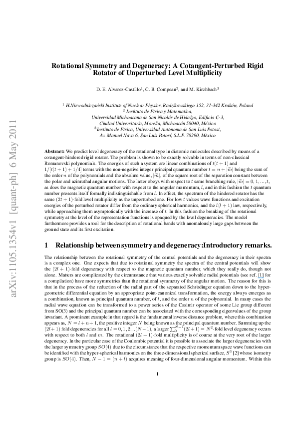 (PDF) Rotational symmetry and degeneracy: a cotangent-perturbed rigid ...
