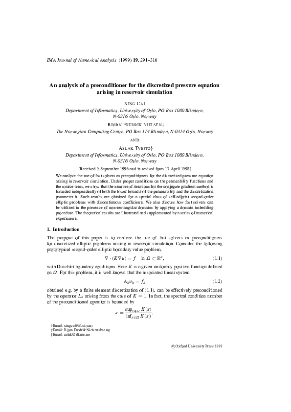 (PDF) An analysis of a preconditioner for the discretized pressure ...