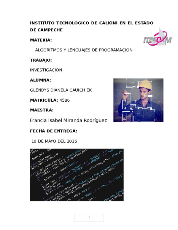(DOC) algoritmos y lenguajes de programacion