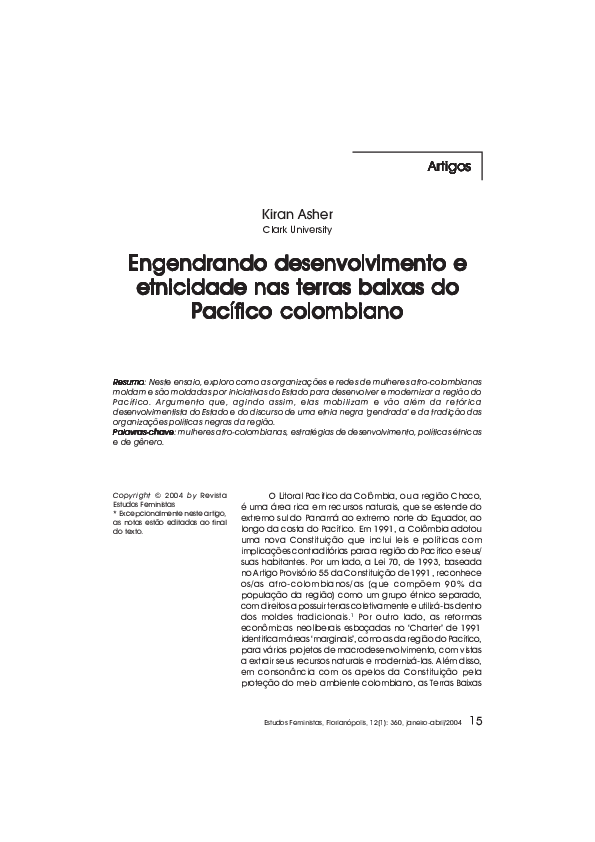 (PDF) Engendrando desenvolvimento