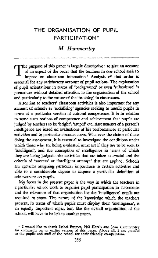 (PDF) The Organisation of Pupil Participation*