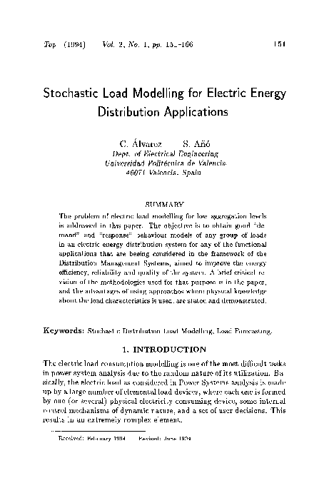 (PDF) Stochastic load modelling for electric energy distribution ...