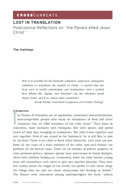 (PDF) LOST IN TRANSLATION Postcolonial Reflections on " the Panare ...