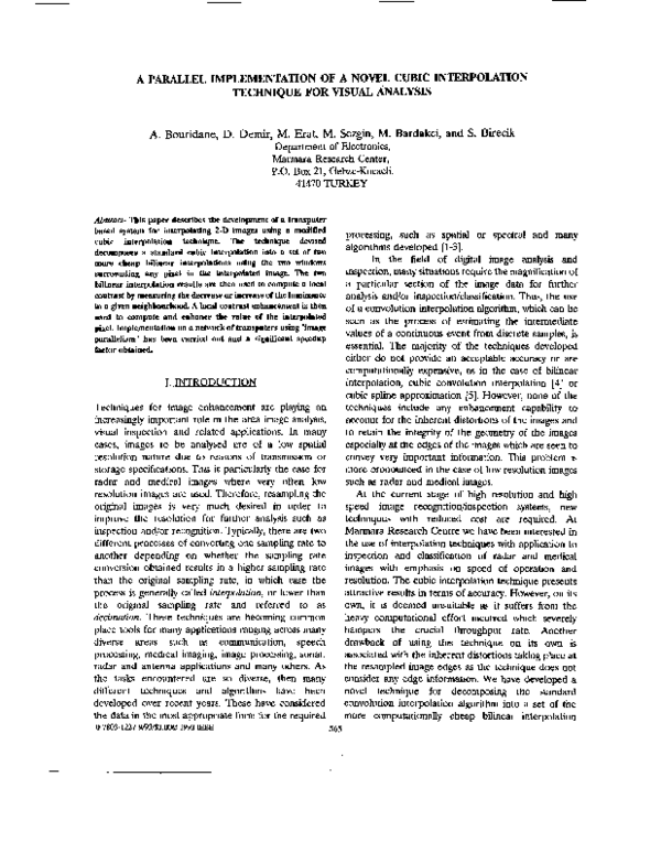 (PDF) A parallel implementation of a novel cubic interpolation technique for visual analysis