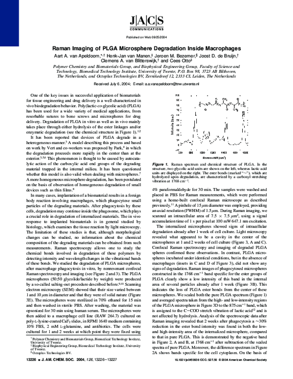 (PDF) Raman imaging of PLGA microsphere degradation inside macrophages