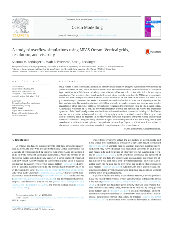 (PDF) A study of overflow simulations using MPAS-Ocean: vertical grids ...