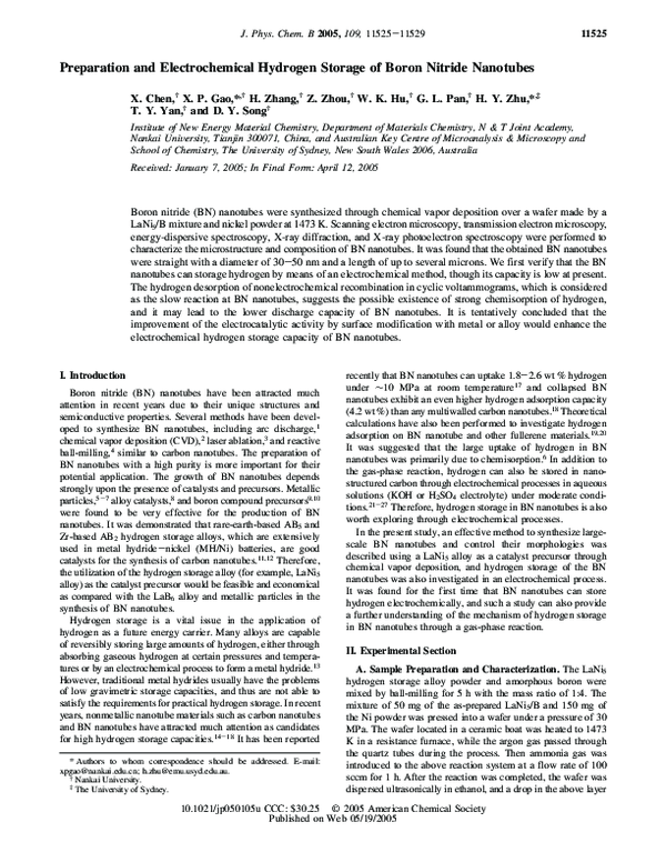 (PDF) Preparation and electrochemical hydrogen storage of boron nitride ...