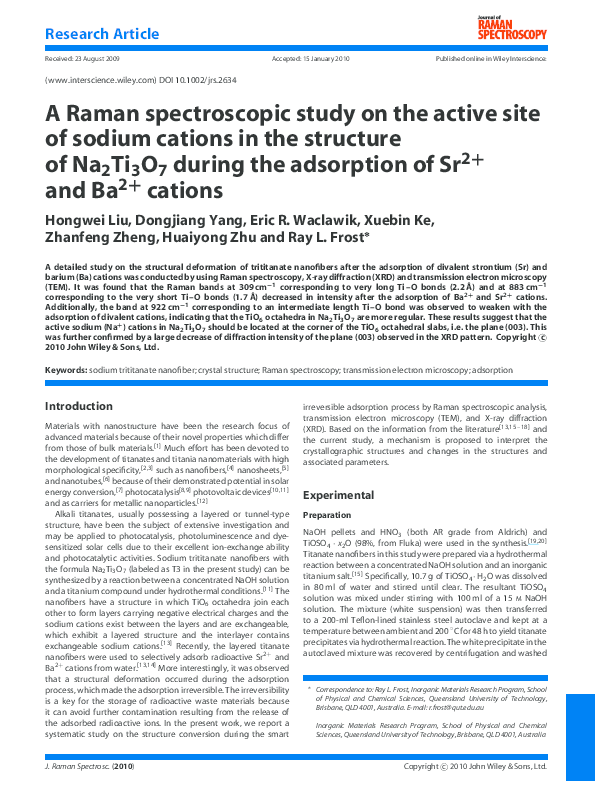 (PDF) A Raman spectroscopic study on the active site of sodium cations ...