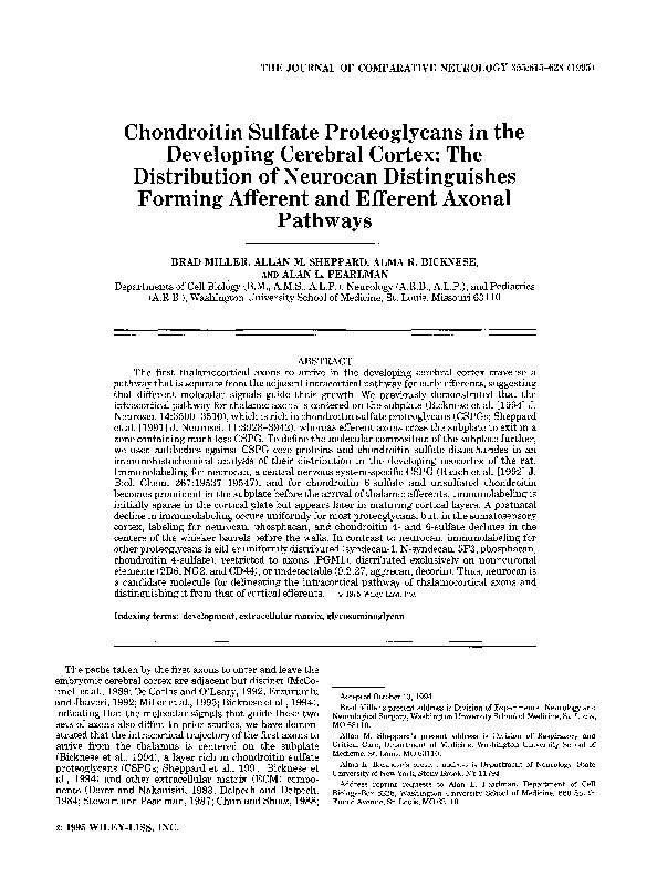 (PDF) Chondroitin sulfate proteoglycans in the developing central ...