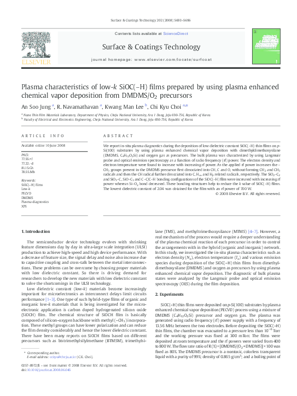 (PDF) Structural properties of SiO2 films prepared by plasma-enhanced ...