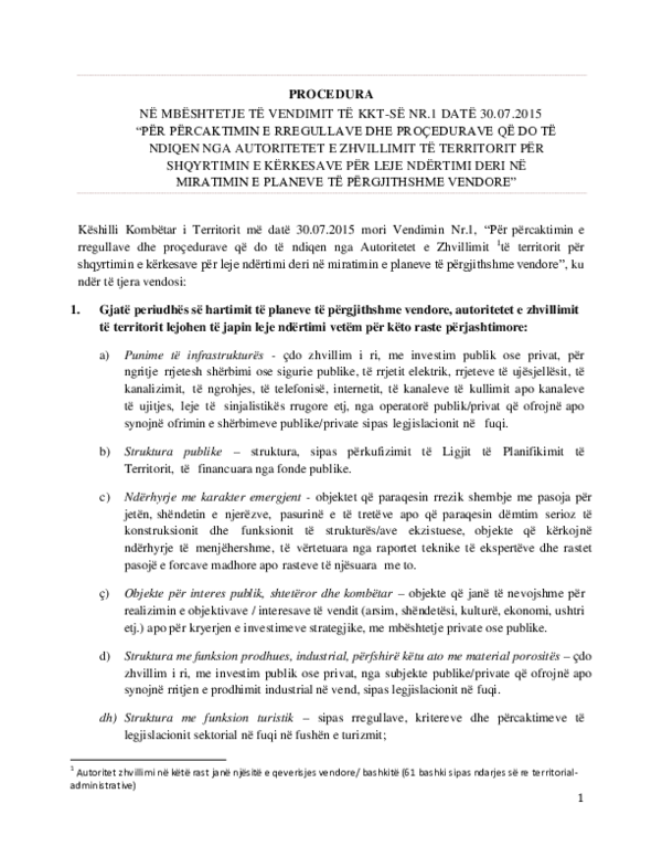 (PDF) Procedura Vendimi Per Leje Ndertimi