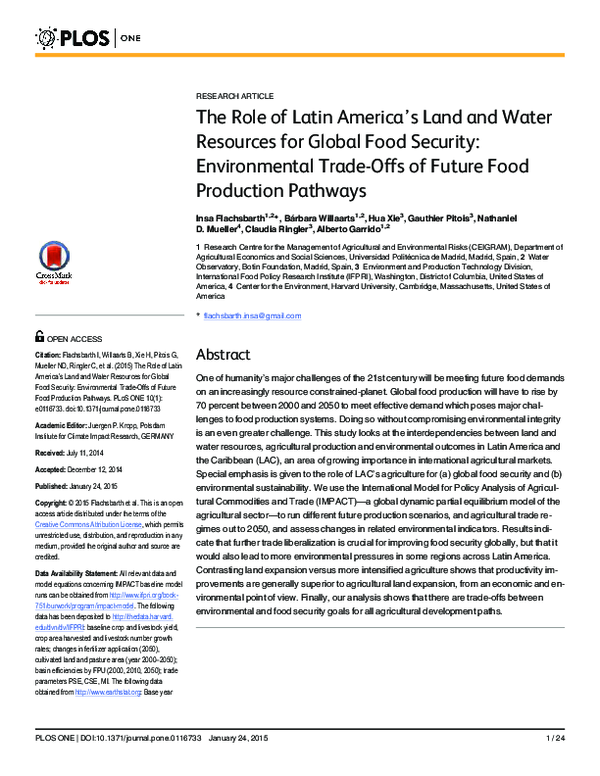 (PDF) The Role of Latin America’s Land and Water Resources for Global ...