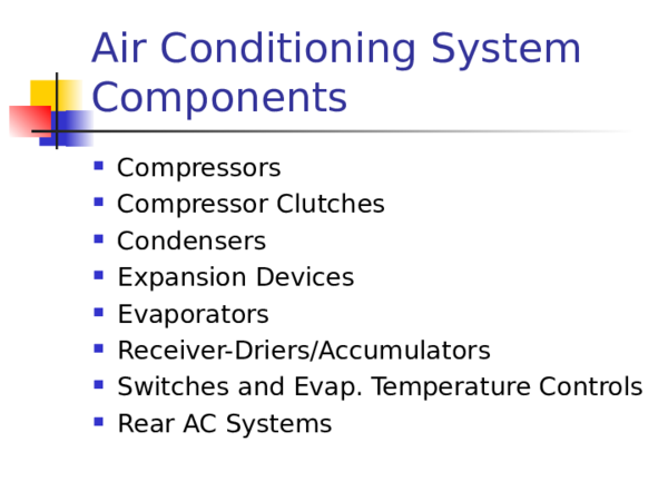 (PPT) Air Conditioning System Components